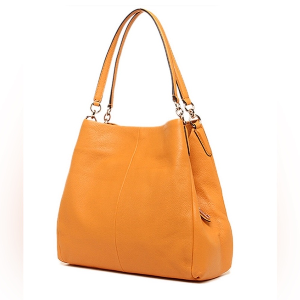 Coach Madison Phoebe Orange Pebbled Leather Shoulder … - Gem